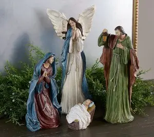 VALERIE PARR HILL As Is 4-piece Holy Family With Angel Valerie - One-color