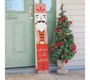 SINCERE SURROUNDINGS 47' Pink Nutcracker Porch Board - One-color