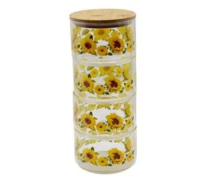 TEMP-TATIONS Stackable 18-oz Glass Bowls W/ Lids