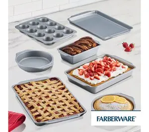 FARBERWARE Nonstick Bakeware Gray 7 Piece Set