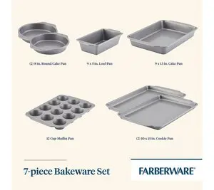 FARBERWARE Nonstick Bakeware Gray 7 Piece Set