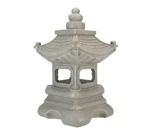 NORTHLIGHT 13.5' Dark Gray Pagoda Outdoor Garde Statue - One-color