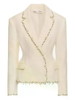 Oscar De La Renta Floral-embellished Jacket - White