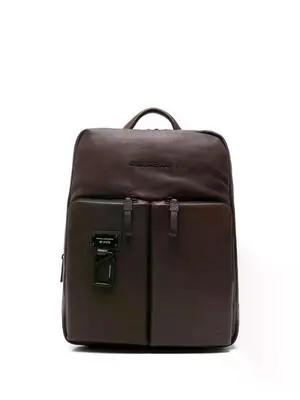 PIQUADRO Logo-plaque Backpack - Brown