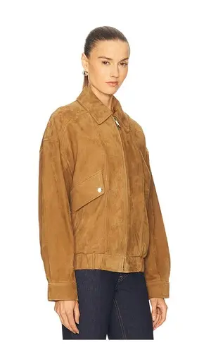 GRLFRND Wren Suede Bomber