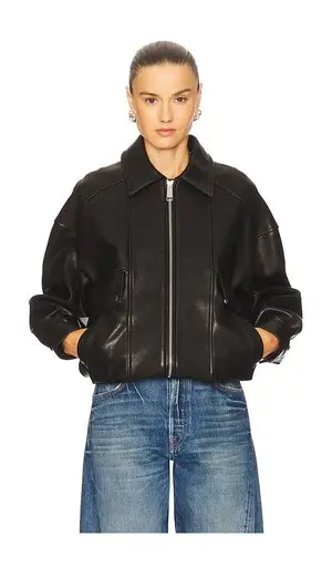 GRLFRND Wren Leather Bomber