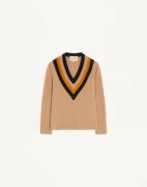 Valentino Garavani Wool Jumper - Camel/black
