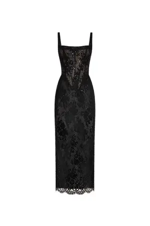 MILLA Lace Sequinned Corset Dress