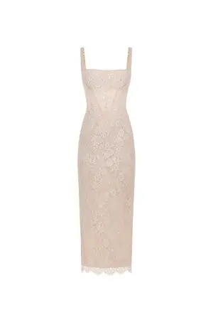 MILLA Sequin Embellished Lace Corset Maxi Dress