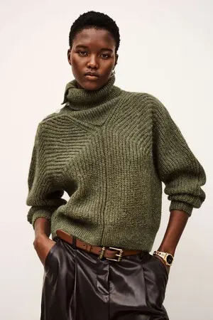 Ba&sh Roumane Roll-neck Knit Sweater - Green
