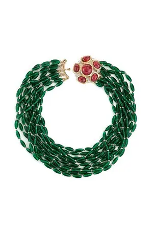 KENNETH JAY LANE Emerald Bead Necklace - Green
