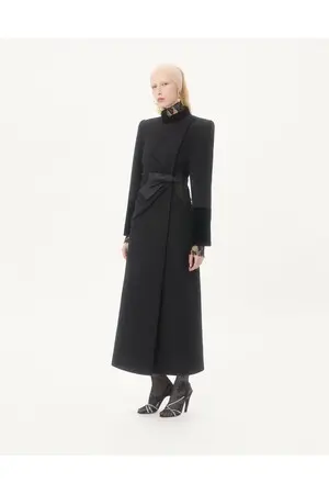 Valentino Garavani Compact Drap Coat With Bow
