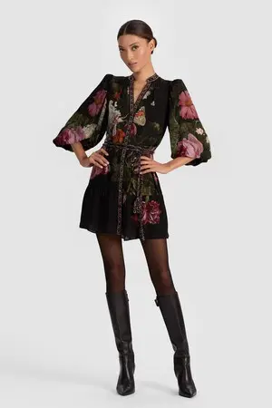 Alice + Olivia Antonette Mini Shirt Dress - Floral
