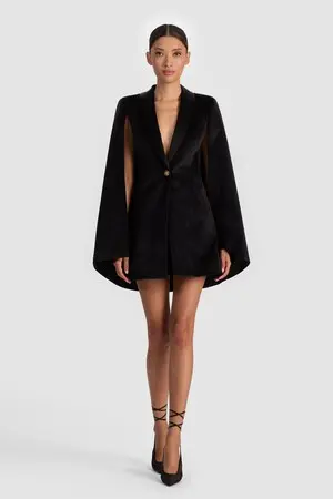 Alice + Olivia Esther Velvet Cape Blazer