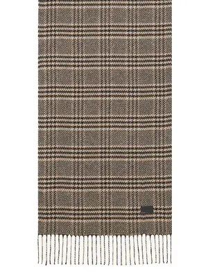 Saint Laurent Prince Of Wales Pattern Silk Scarf - Black