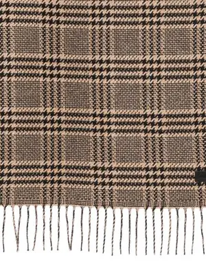 Saint Laurent Prince Of Wales Pattern Silk Scarf - Black