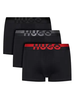 Hugo 3-pack Boxer Shorts With Logo - Black