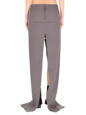Rick Owens Long Skirt With Slit - Grey