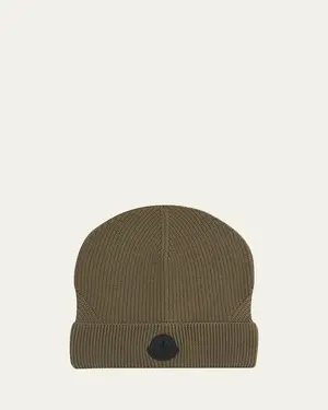 Moncler Wool Beanie With Logo Green