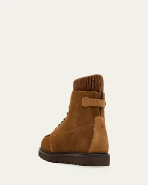 Loro Piana Verbier Suede Lace-up Boots