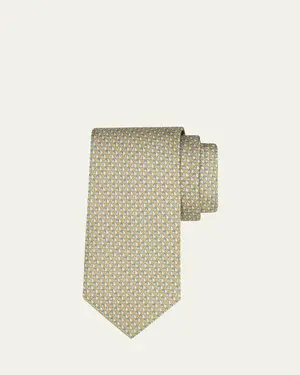 FERRAGAMO Geometric Sailboat-Print Tie Fgialloa