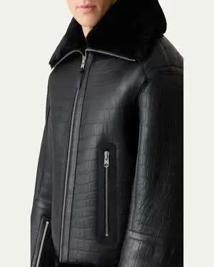 Mackage Memphis Croc-effect Shearling Jacket