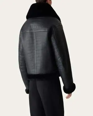 Mackage Memphis Croc-effect Shearling Jacket