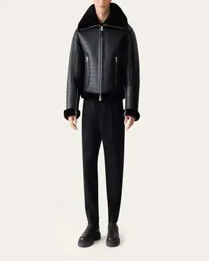 Mackage Memphis Croc-effect Shearling Jacket
