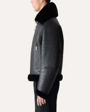 Mackage Memphis Croc-effect Shearling Jacket