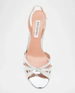 AQUAZZURA 50mm Tati Specchio Halter Sandals - Silver