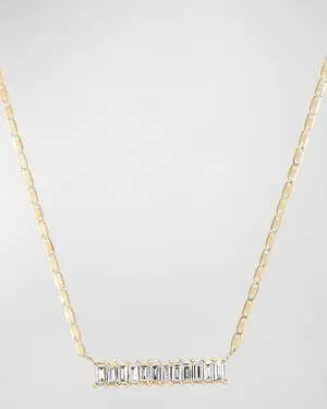 Lana Jewelry 14k Gold Diamond Bar Pendant Necklace - Yellow