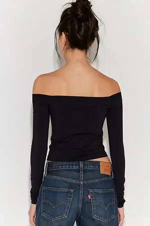 Free People Round Two Off-the-shoulder Top - Black