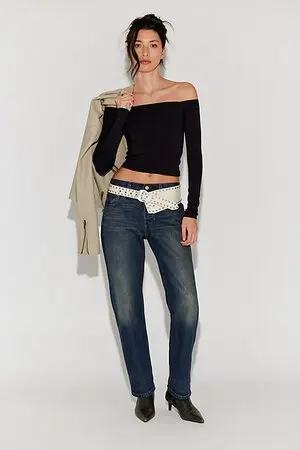 Free People Round Two Off-the-shoulder Top - Black