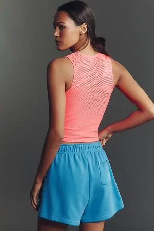 LYREBIRD Open-stitch Shimmer Tank Top - Neon Coral