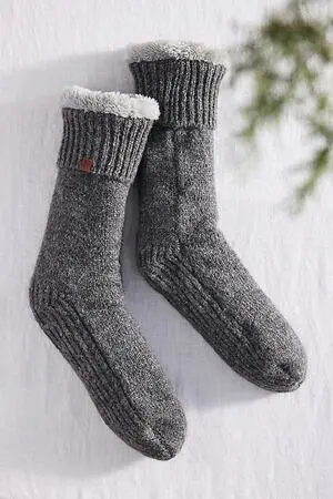 TERRAIN Speckle Faux Fur Lined Socks Dark Grey