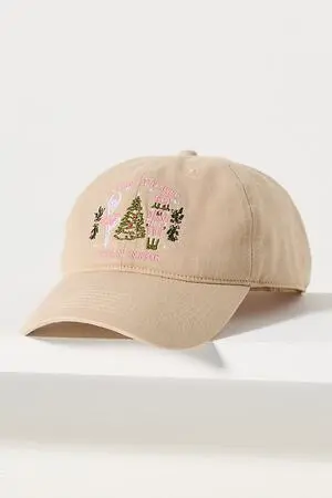 Anthropologie Holiday Icon Baseball Cap Khaki More Nutty Than Nice