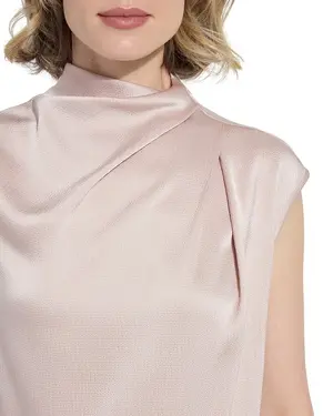 Lyssé Aisha Draped Satin Top - Rose Petal