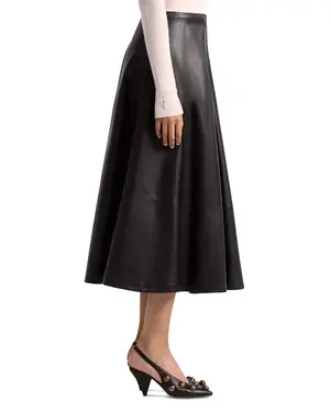 Altuzarra Varda Leather Skirt - Black