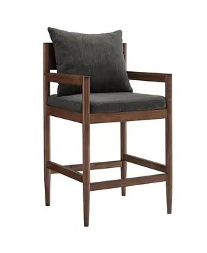 MODWAY Remington Wood Counter Stool - Charcoal