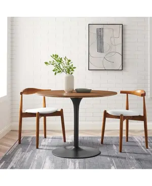 MODWAY Pursuit 40" Dining Table - Walnut And Black