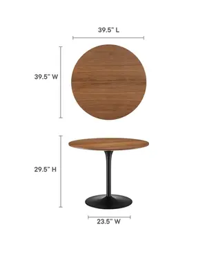 MODWAY Pursuit 40" Dining Table - Walnut And Black