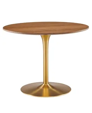 MODWAY Pursuit 40" Dining Table - Walnut And Gold