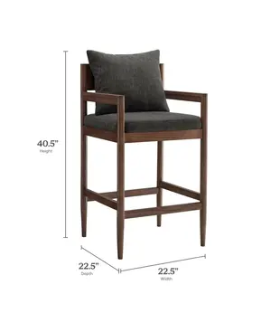 MODWAY Remington Wood Bar Stool - Charcoal