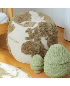 LORENA CANALS Pouf World Map Rugcycled