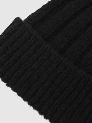 REISS Edgeley Wool-blend Chunky Rib-knit Beanie - Black