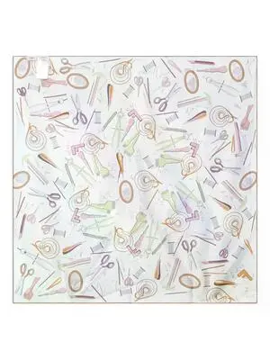 Fendi Tools-print Scarf - White