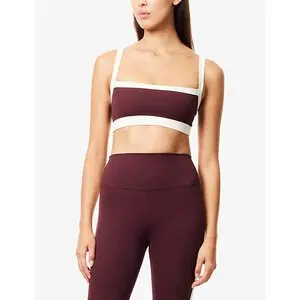 Splits59 Monah Rigor Stretch-jersey Sports Bra - Dark Cherry