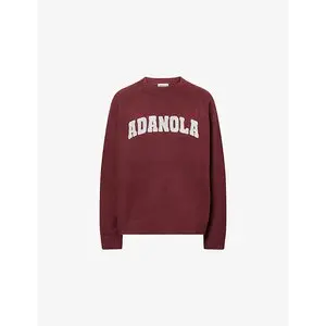 ADANOLA Boucle-logo Cotton And Wool-blend Oversized Jumper - Burgundy/light Grey Mel