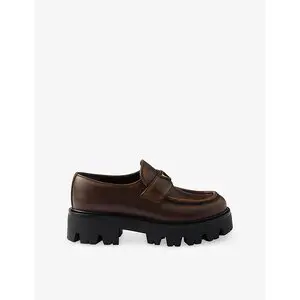 Prada Brand-plaque Leather Loafers