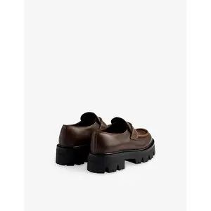 Prada Brand-plaque Leather Loafers